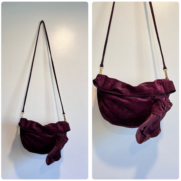 Kooba | Bags | Kooba Purple Knot Suede Fold Over Top Crossbody Purse ...